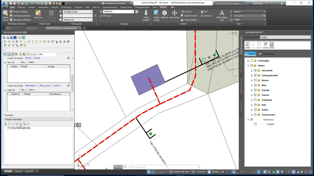 Map 3D Schemaplan aus Einstrichdarstellung generieren